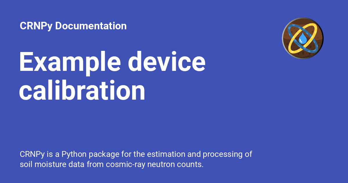 Device-specific field calibration - CRNPy Documentation