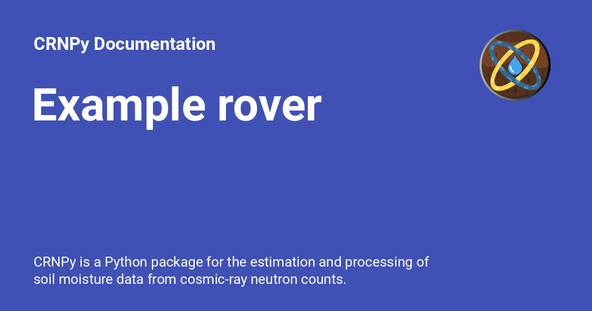 Processing and analyzing data from a roving detector - CRNPy Documentation