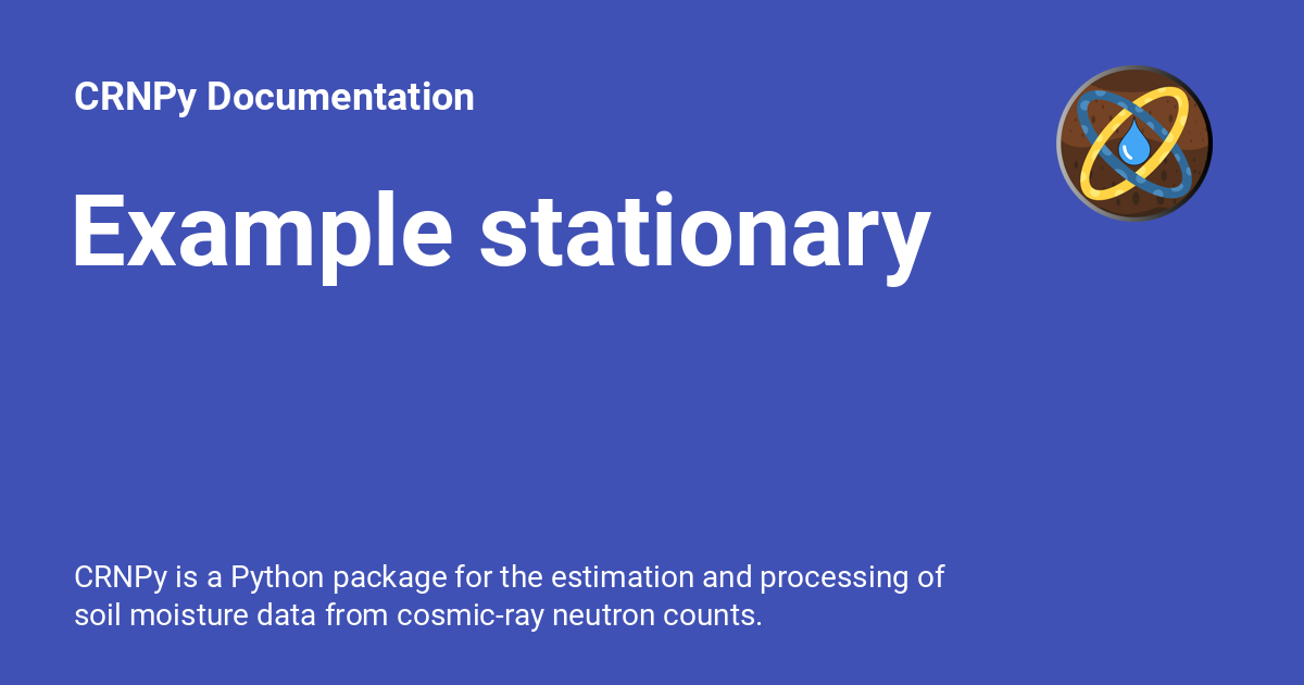 Processing and analyzing data from a stationary detector - CRNPy ...